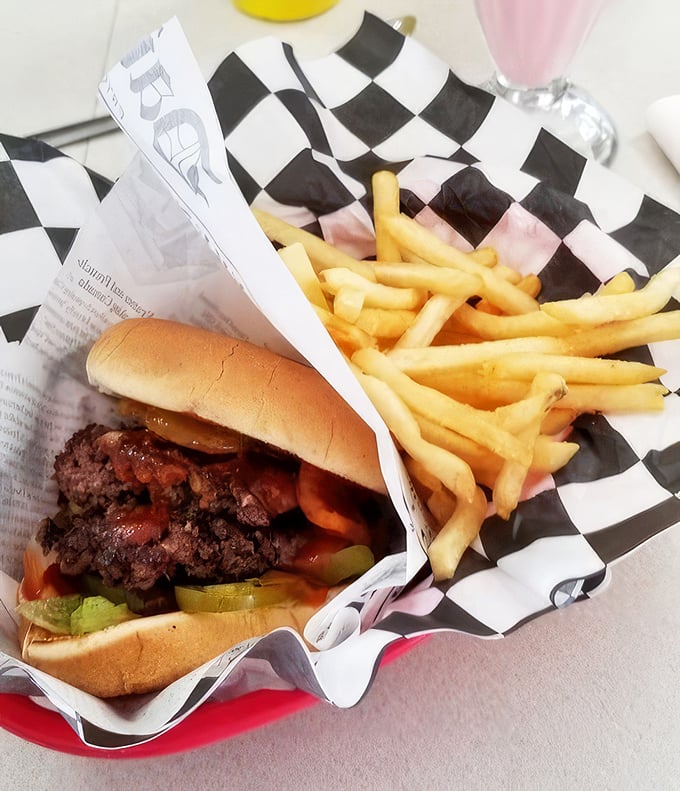The Spanish Burger arrives like a spicy celebrity, its perfectly melted cheese and seasoned beef creating a flavor fiesta worth crossing state lines for.