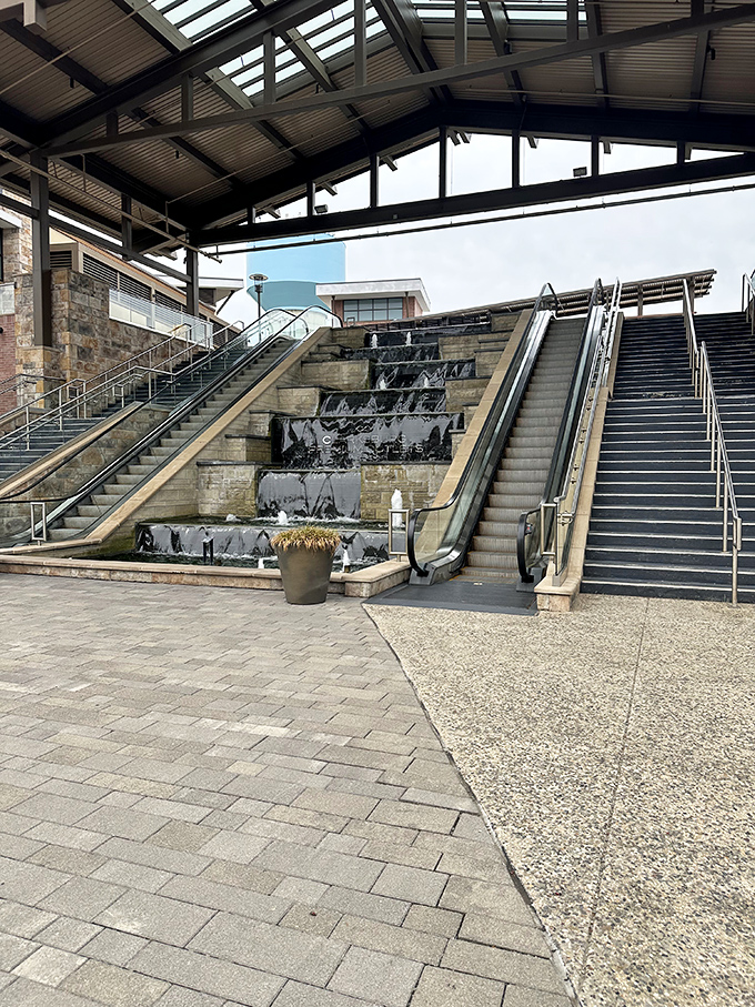 Part waterfall, part staircase, all impressive. This grand entrance makes you feel like you're ascending to shopping royalty status.
