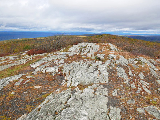 Ancient bedrock tells Earth's oldest stories at the summit. These weather-worn stones have witnessed millions of sunrises while the valleys below were still forming.