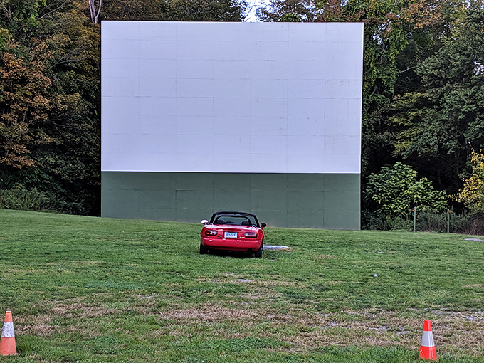 Front-row parking for a sunset screening. Sometimes the best seat in the house is actually in your car, with no one kicking your seat back.