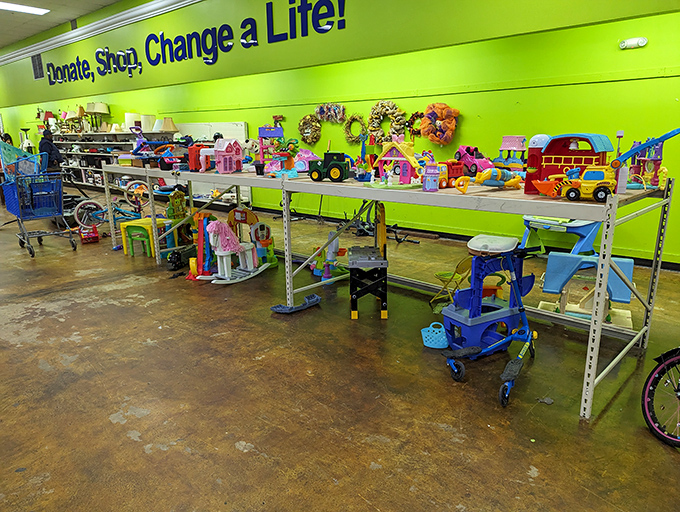 A rainbow explosion of toys where childhood dreams get recycled and imagination comes at pocket-change prices.