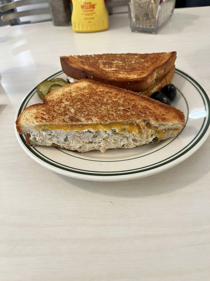 The grilled cheese sandwich here isn't trying to reinvent the wheel—it's just reminding you why wheels were such a good invention in the first place.