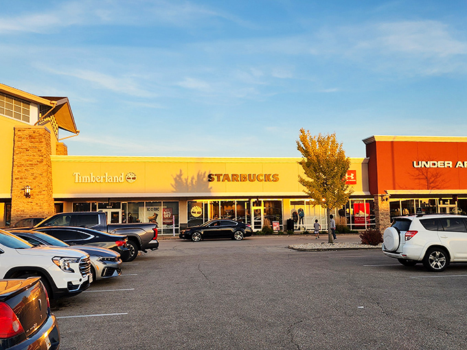 Timberland, Starbucks, and Under Armour form the retail trifecta where caffeine fuels your shopping stamina. Strategic planning at its finest!