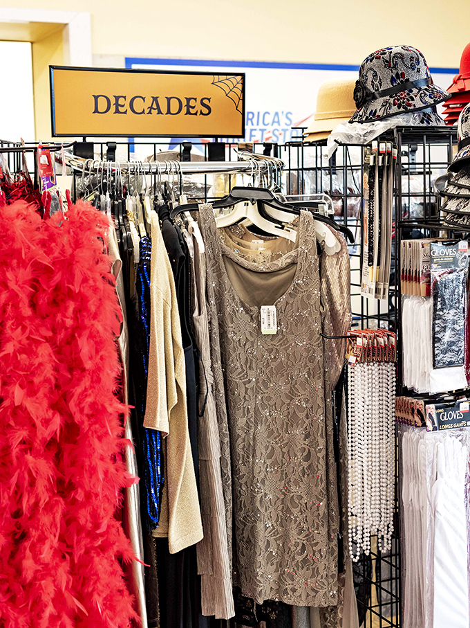 The "Decades" section is where fashion comes full circle – yesterday's trends waiting patiently to be tomorrow's vintage statement pieces.