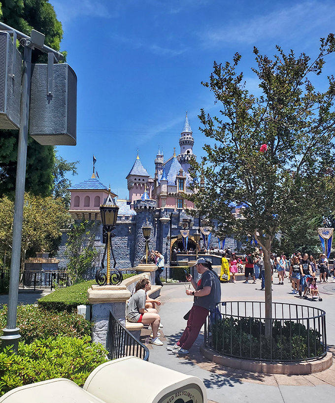 Visitors gather in the castle's shadow, each experiencing their own version of the California dream Walt envisioned decades ago.
