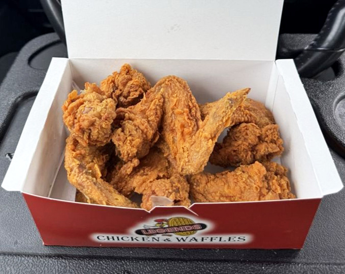 A box of perfectly fried chicken that won't make it home without at least one piece mysteriously disappearing. The car ride becomes an exercise in willpower.