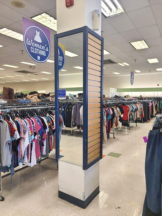 Clear signage and thoughtful organization make finding your size a breeze. The women's section is particularly well-stocked with everything from casual to formal.