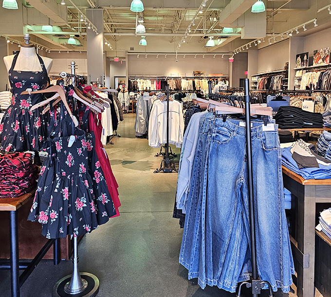 Vintage-inspired dresses hang alongside modern denim &ndash; proof that fashion time travel is possible without leaving Riverhead. Your next signature look awaits.
