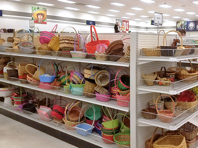 Basket paradise! Like a museum of woven wonders where you can actually take the exhibits home. Martha Stewart would lose her mind here. 