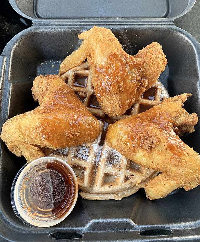 Chicken and waffles drizzled with sweetness and served with syrup&mdash;breakfast, lunch, or dinner, this combination never gets old or boring.
