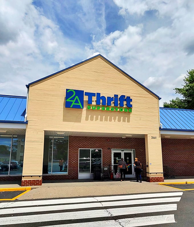 When a thrift store calls itself a "superstore," it better deliver – and this bright yellow building absolutely does.