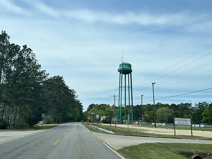 The famous water tower stands sentinel over a town where natural springs and local brewing create magic.