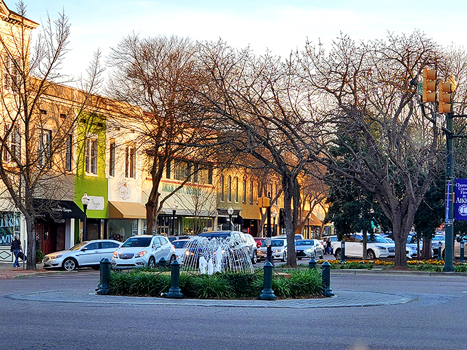 Aiken's downtown invites you to slow down and stay awhile. Those shady trees provide nature's air conditioning during those famous South Carolina summers.