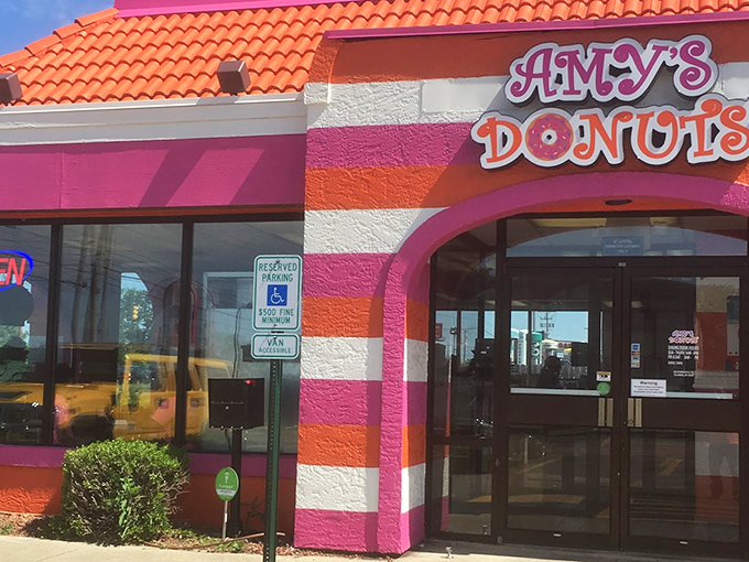 Amy's bold pink-and-orange striped building is like a carnival for your taste buds that you can spot from blocks away.