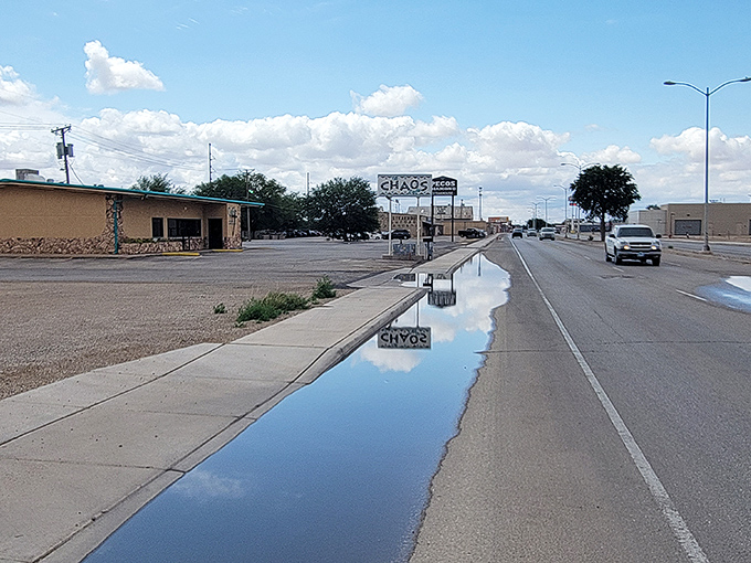 Reflecting on savings! Even the puddles in Artesia mirror the town's incredible food values&mdash;CHAOS Tacos serves flavor explosions that won't demolish your budget.