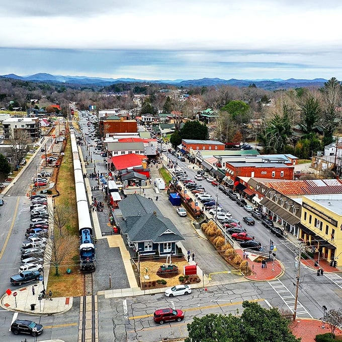 Blue Ridge's mountain main street serves up scenic views with a side of budget-friendly charm that's pure gold.
