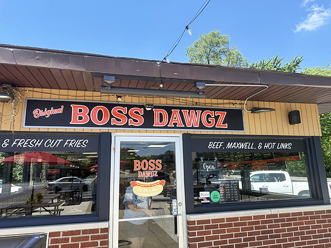 Boss Dawgz brings modern flair to classic dogs, with a storefront that's as clean and inviting as their perfectly assembled Chicago dogs.