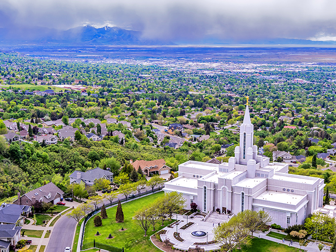 Bountiful's neighborhoods spread across the hillside with mountain views that make every morning coffee taste better than it should.