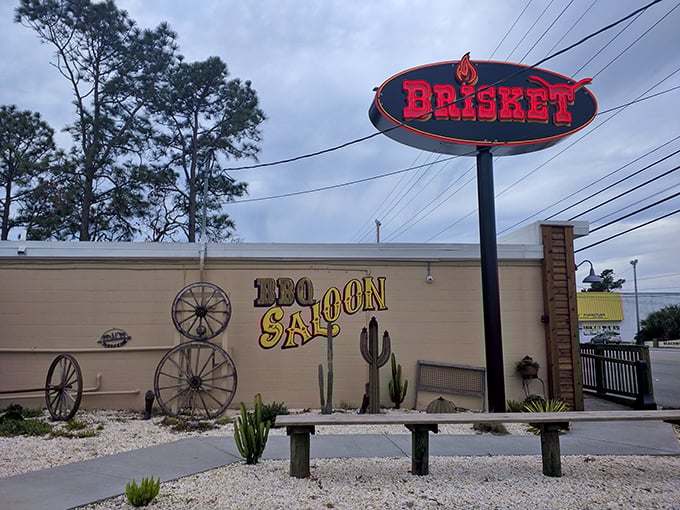 "All Hail the King" indeed! Brisket brings wild west vibes to the beach with style and smoke to spare.