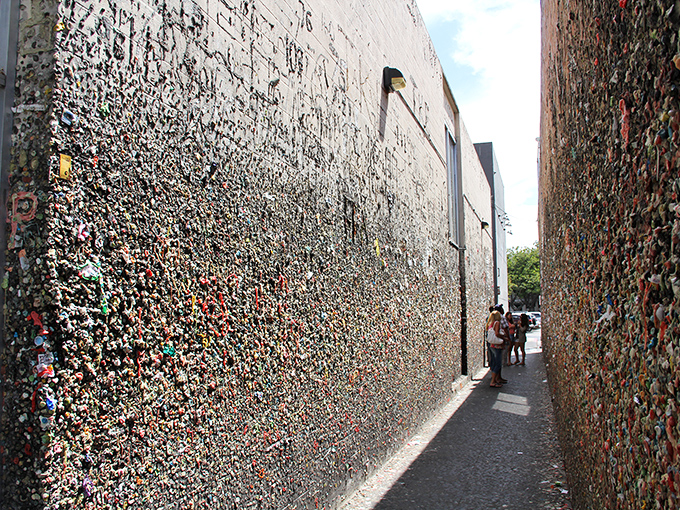 Bubblegum Alley's sticky walls showcase decades of colorful contributions from visitors passing through San Luis Obispo.