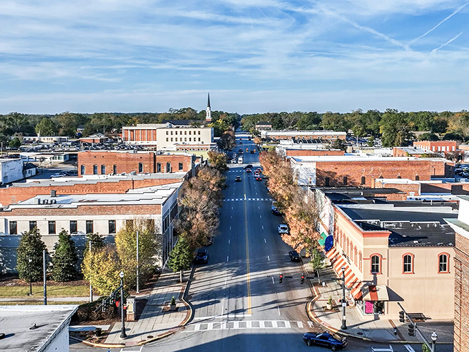 Broad Street in Camden offers a perfect small-town skyline. Those buildings have watched over centuries of South Carolina history.