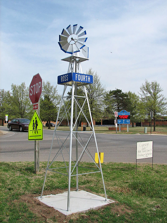 Winfield's historic windmill spins stories of prairie life while marking the crossroads of community spirit.