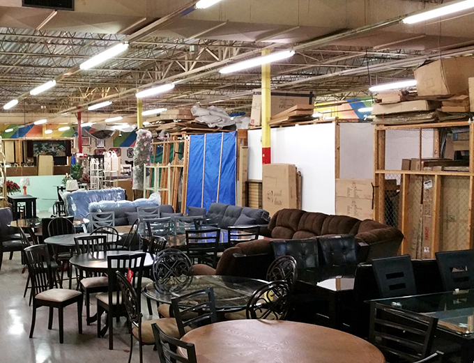 Furniture heaven! Row after row of dining sets and couches where your next conversation piece is hiding in plain sight.