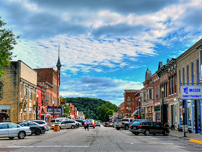 Elkader's historic buildings stand like a lineup of old friends who've weathered life's storms together. 