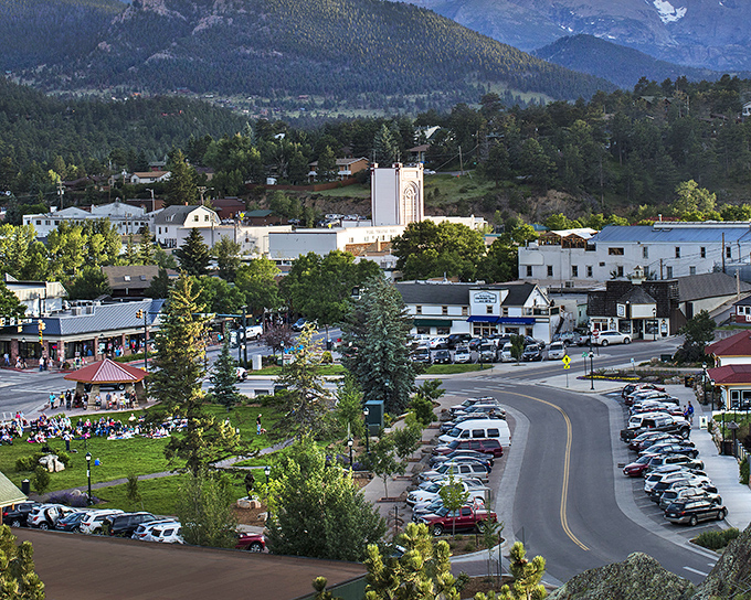 Framed by the Rockies, Estes Park&rsquo;s downtown hums with small-town charm and mountain serenity.