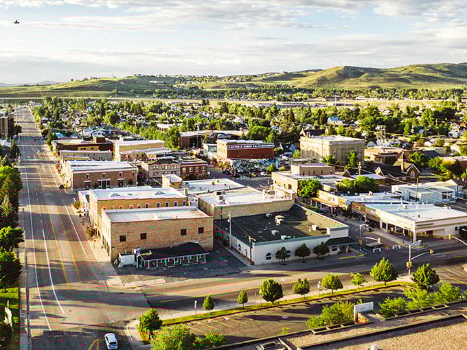 Evanston's distinctive brick-paved Main Street adds character to this border town where your dollar stretches further.