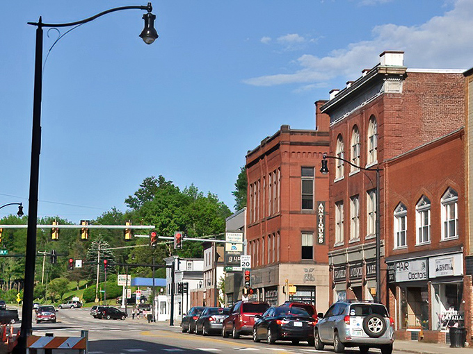 Franklin's fire station stands ready like a reliable neighbor, in a town where community spirit costs nothing extra.