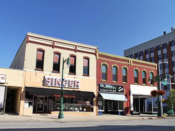 Stitch together a perfect retirement! Galesburg's Singer storefront reminds us that crafting a budget-friendly lifestyle is the ultimate DIY project.
