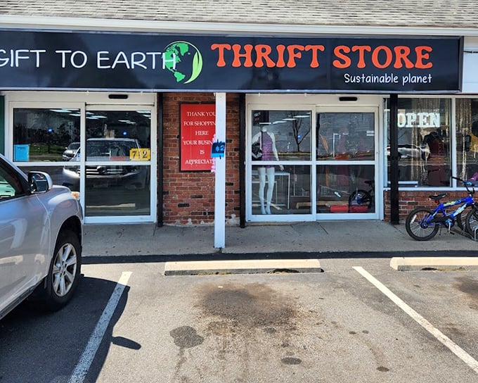 The eco-friendly mission shines through this welcoming storefront, where sustainability meets serious savings perfectly.