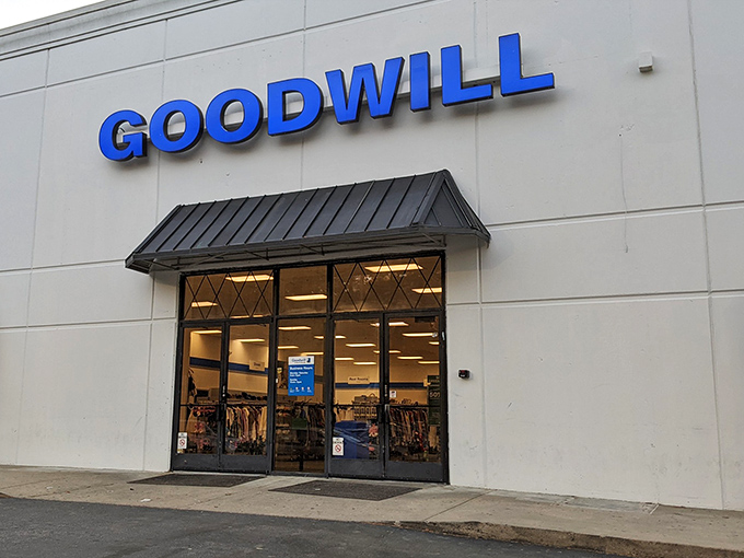 Goodwill's clean, bright entrance welcomes bargain hunters like an old friend opening their front door.