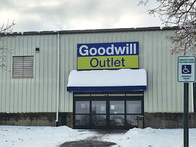 The Goodwill Outlet's industrial exterior might not win beauty contests, but inside lies a treasure hunter's paradise where patience pays dividends.