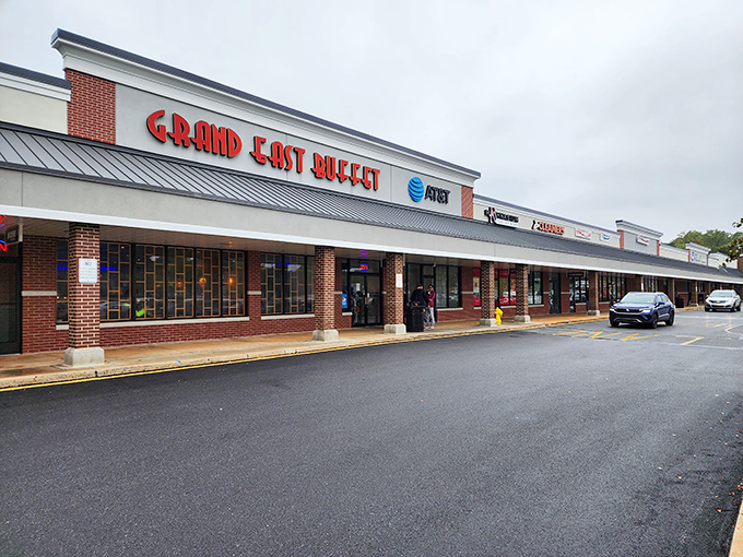 Strip mall surprise! Grand East hides buffet treasures behind this unassuming storefront.