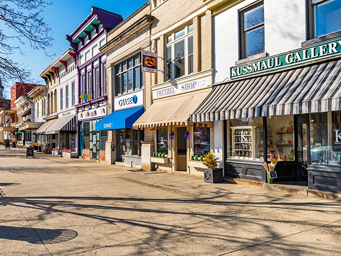 Granville’s historic storefronts and colorful facades create a picture-perfect small-town scene—like stepping into a Hallmark movie without the cheesy plot.