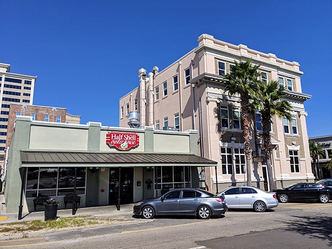 Half Shell Oyster House sits in a historic building that's seen more oysters shucked than you can possibly imagine in one lifetime.