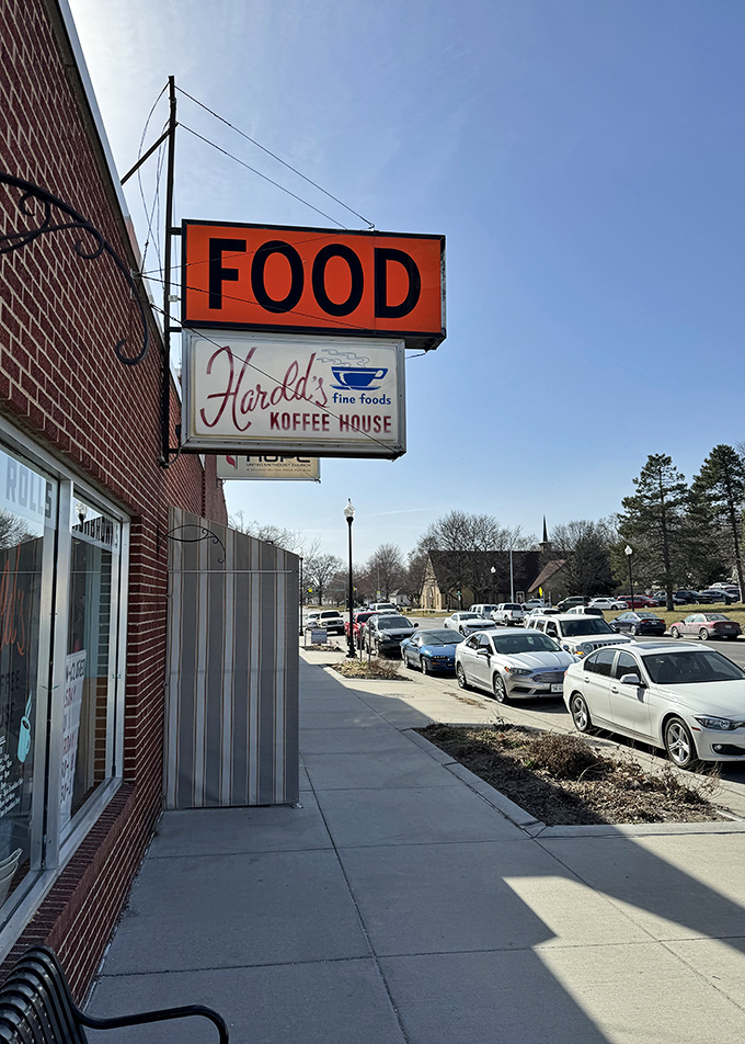 The bright orange "FOOD" sign says it all - no fancy words needed for genuine goodness.