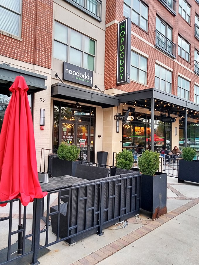 Hopdoddy's sleek urban design hints at gourmet burgers crafted for the discerning Sandy Springs palate.