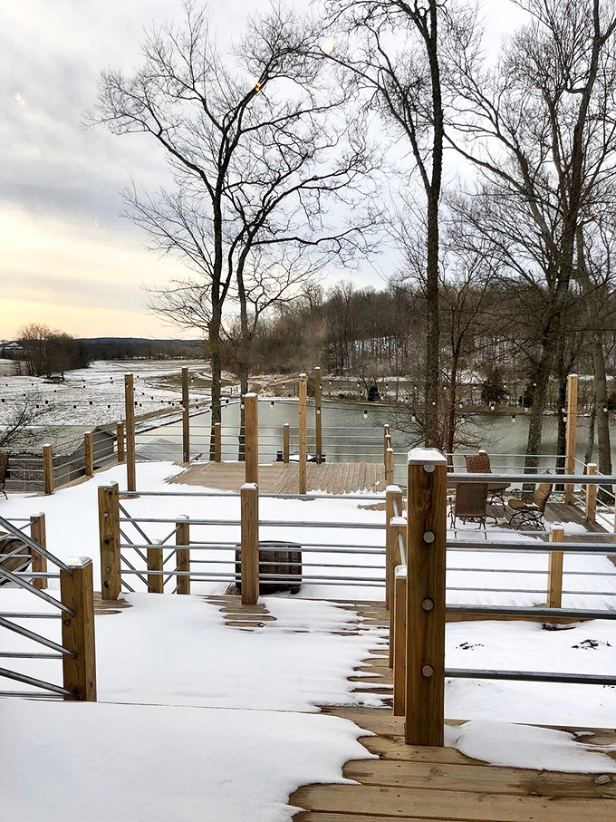 Hopkinsville's riverfront boardwalk invites leisurely strolls where the only rush is the gentle current below.