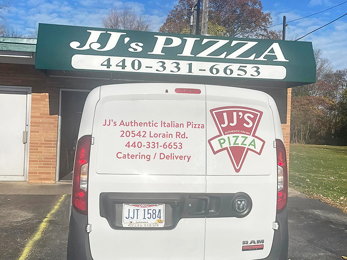 JJ's Pizza: That delivery van isn't just transportation &ndash; it's a chariot bringing authentic Italian pizza joy directly to your door!