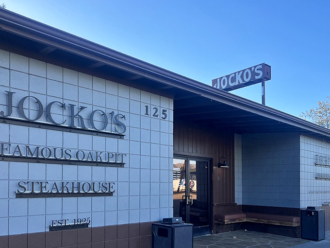 Jocko's unassuming blue-tiled exterior is the steakhouse equivalent of "don't judge a book by its cover."