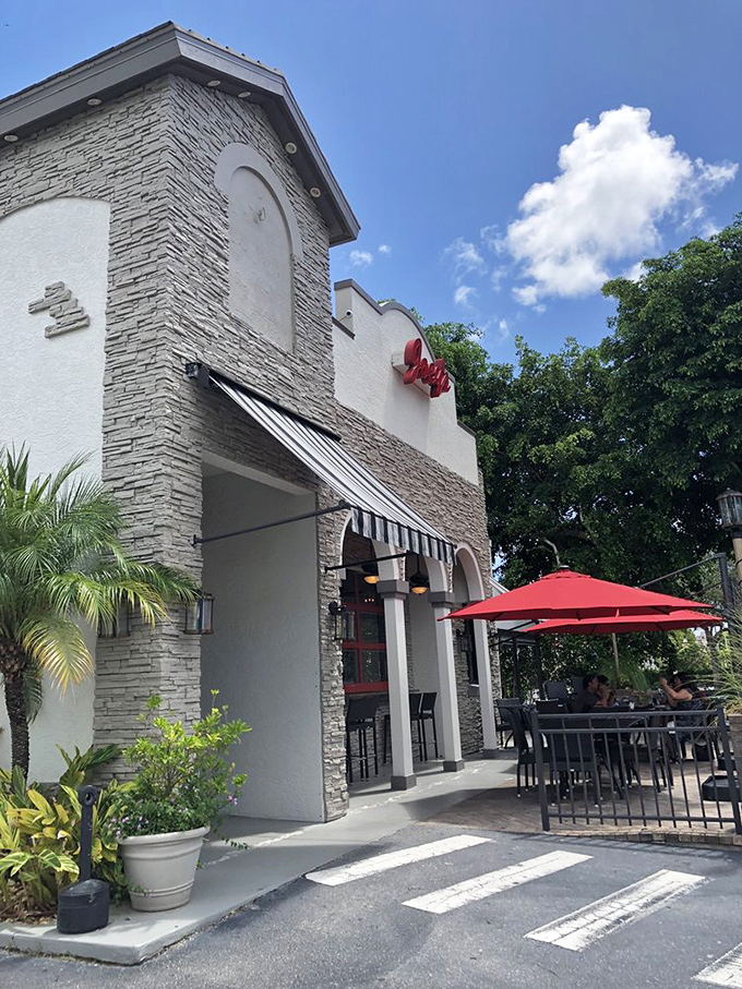 Joey's elegant stone facade gives a hint of the upscale pizza experience waiting inside this Marco Island favorite.