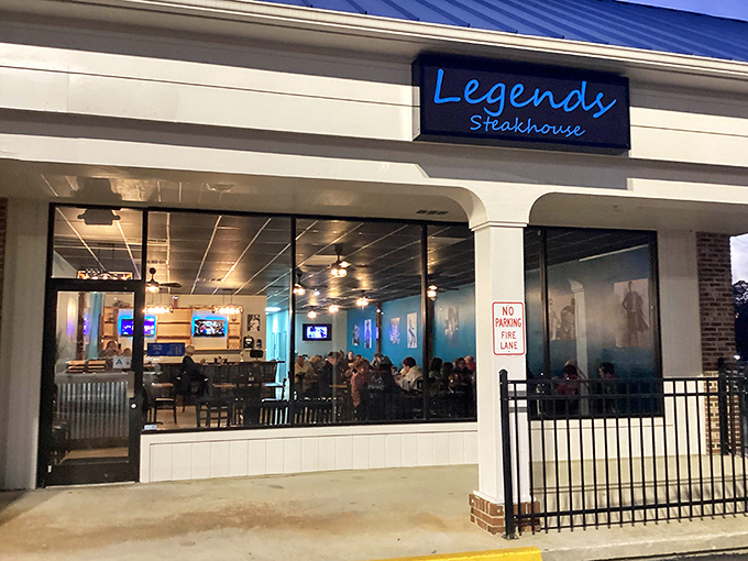 Legends Steakhouse sits quietly in this strip mall, but inside, culinary magic happens with every perfectly grilled piece of beef.