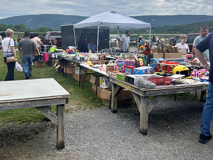 Mountain views make Leighty's outdoor shopping experience breathtaking. Mother Nature provides the perfect backdrop for finding that perfect vintage item.