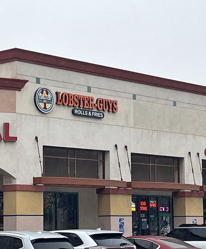 Lobster-Guys keeps it simple with their straightforward signage. No fancy frills needed when the lobster does all the talking!