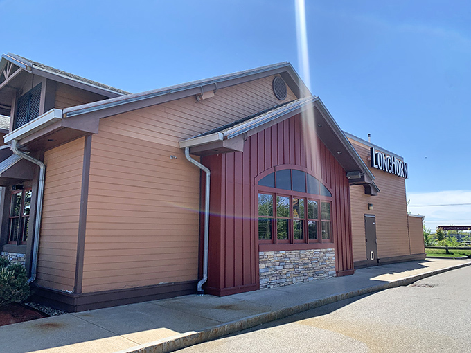 LongHorn's rustic-meets-modern exterior hints at the Western-inspired flavors waiting inside. Cowboy cuisine comes to Manchester!