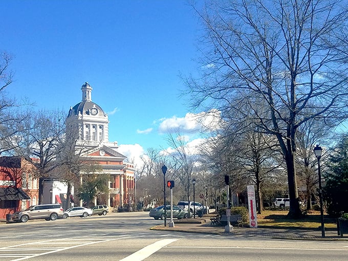 Madison's brick pathways and historic buildings create a scene straight from a Southern novel.