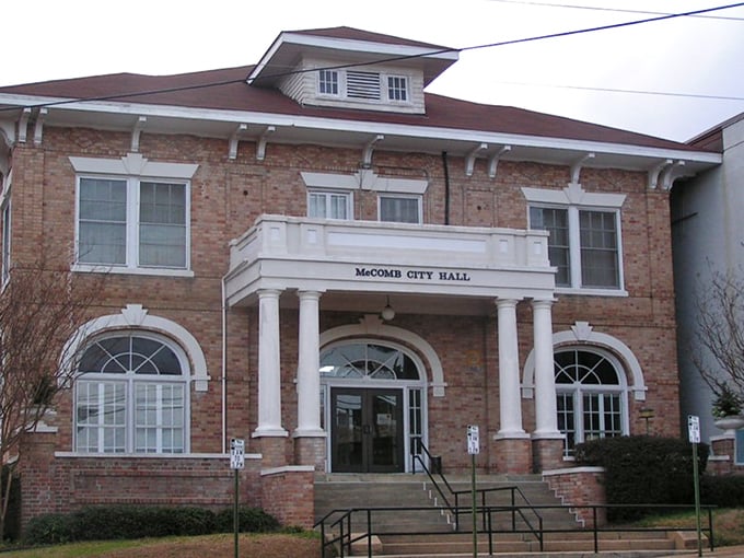 McComb's City Hall stands as a testament to classic architecture. The building may look grand, but local dining prices remain refreshingly humble.